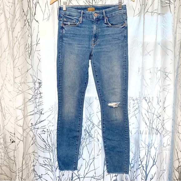 MOTHER | Jeans | Mother Love Gun Looker Ankle Fray Knee Rip Skinny ...